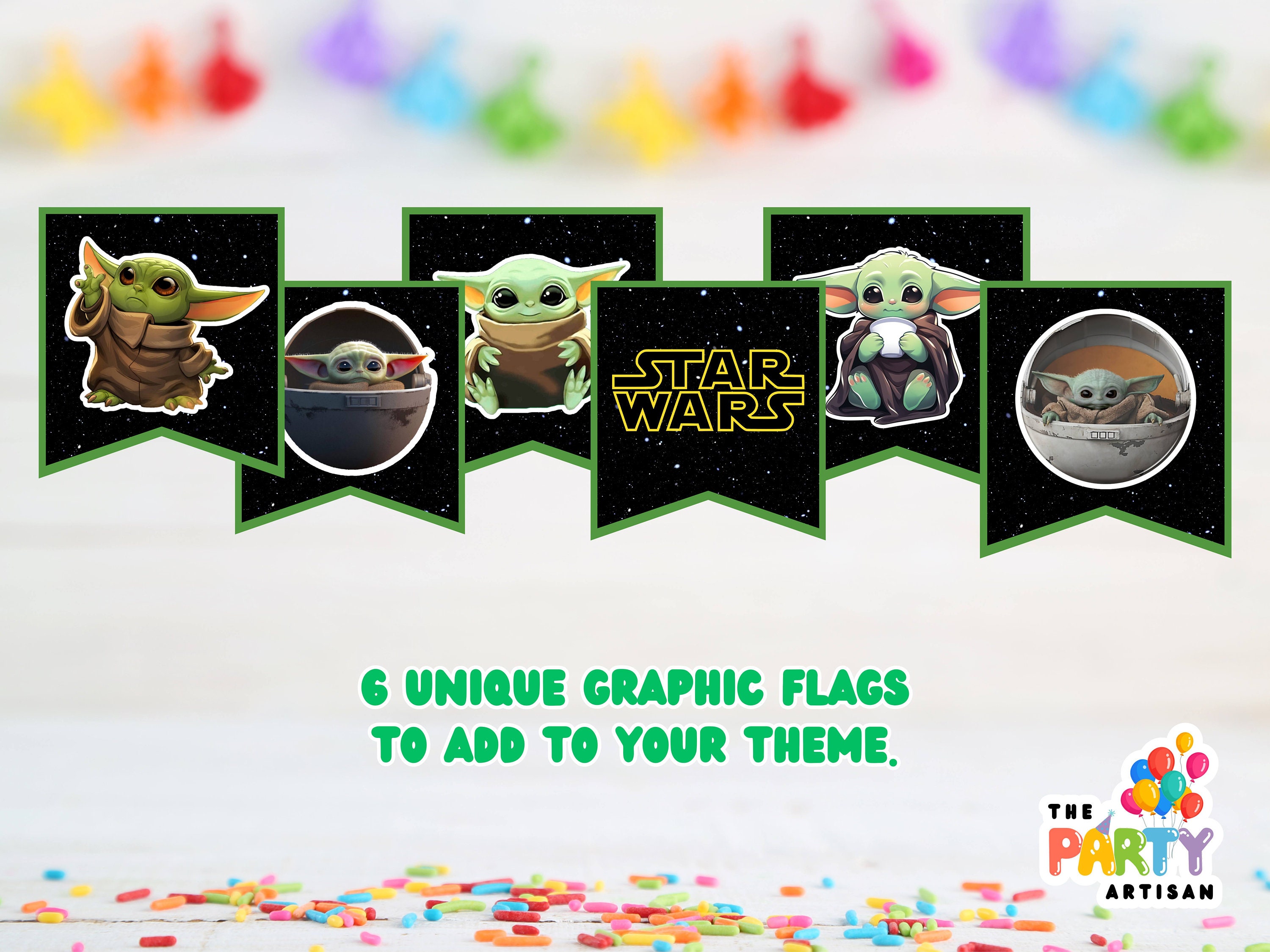 Printable Birthday Banner, Baby Yoda Party Decor, Printable Starwars ...
