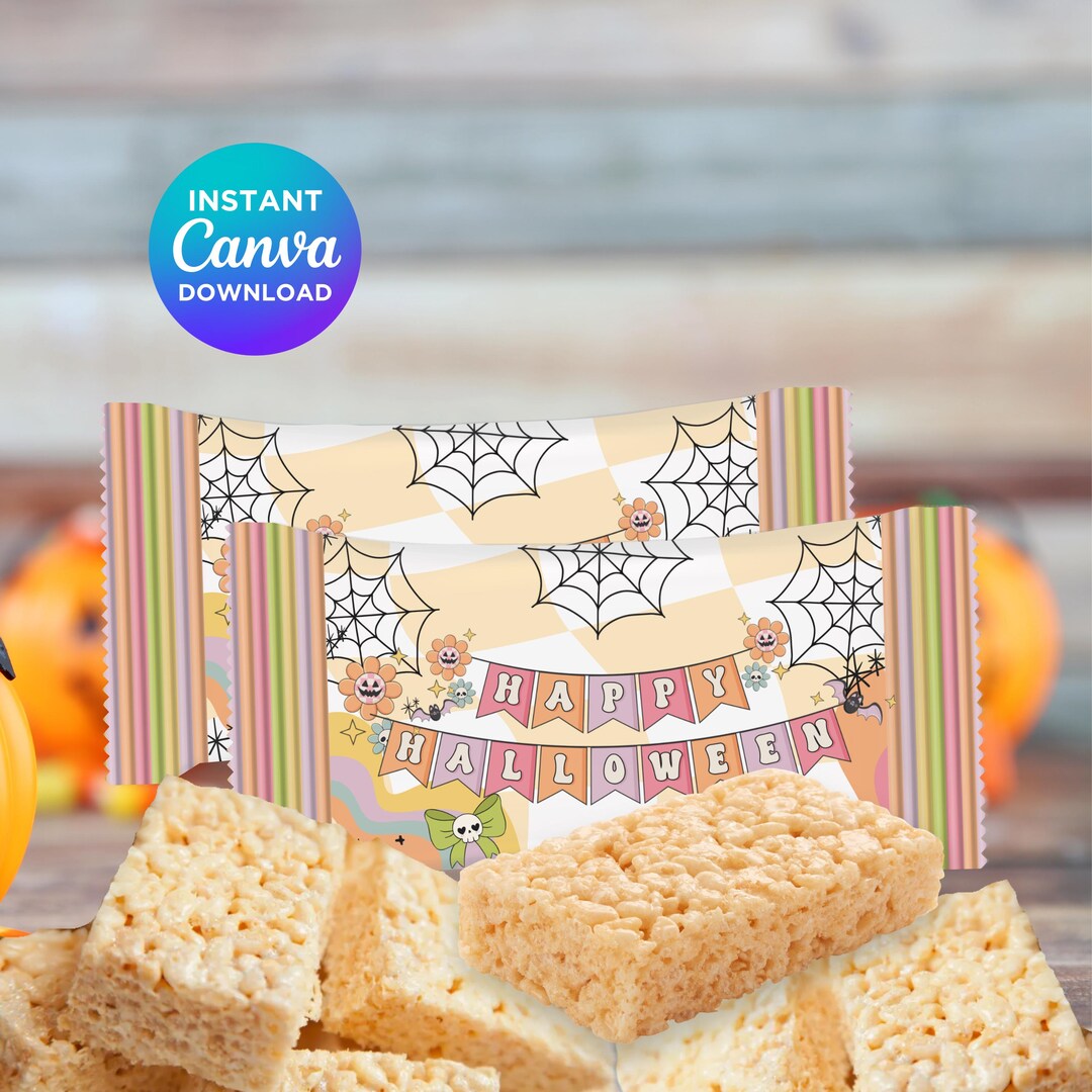 Printable Halloween Rice Treat Wrapper, Boo Basket Favor, Spooky Party ...