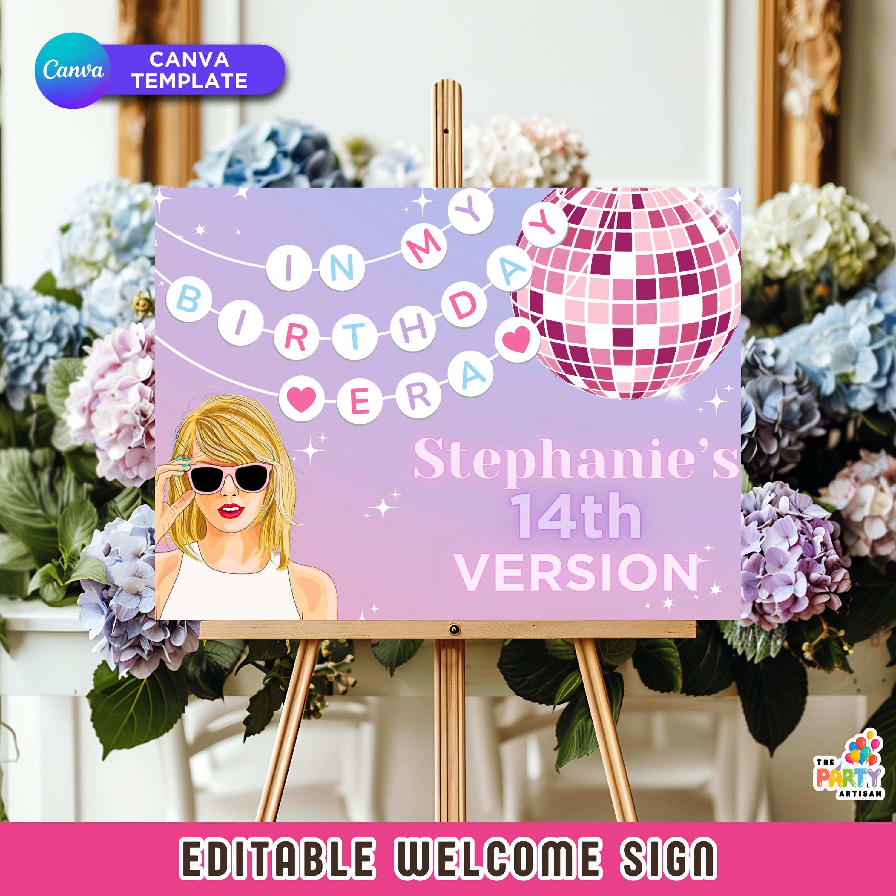 Custom Welcome Sign, Swiftie Party Sign, Eras Birthday Decor, Taylor ...