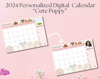 2024 Personalized Daisy Calendar 2024 Monthly Planner Landscape Monthly ...