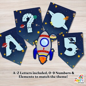 Printable Birthday Party Supplies, Personalized Outer Space Decor ...