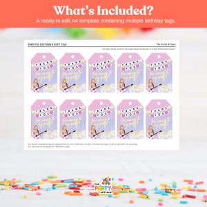 Editable Tag Template, Swiftie Birthday Gift Tag, Instant Download ...