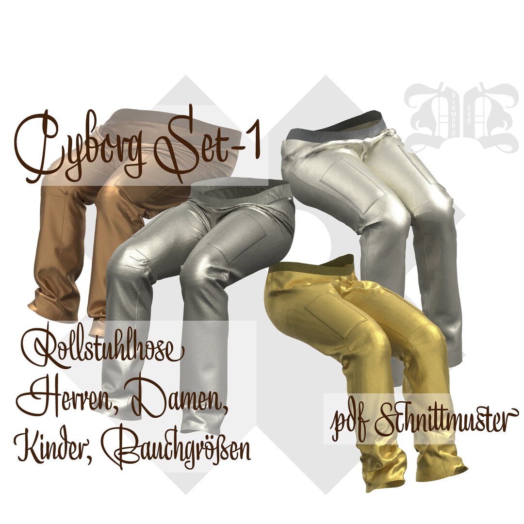Cyborg Set-1 Sewing Patterns for Wheelchair Pants for Men, Women ...
