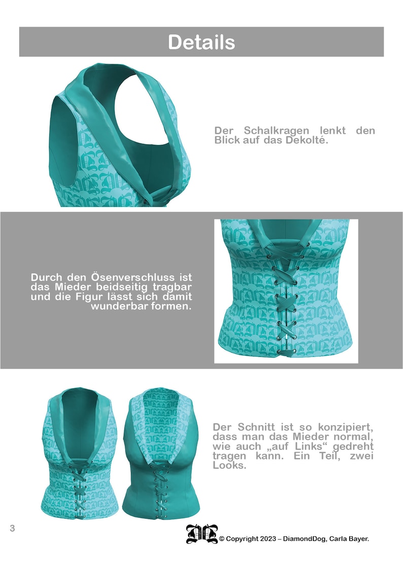 Dirndl Bodice, Skirt and Apron | Elwetritsch | Sewing Pattern for ...