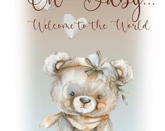 Baby Gift Card, Newborn Card, Welcome to the World, Printable Gift Card ...