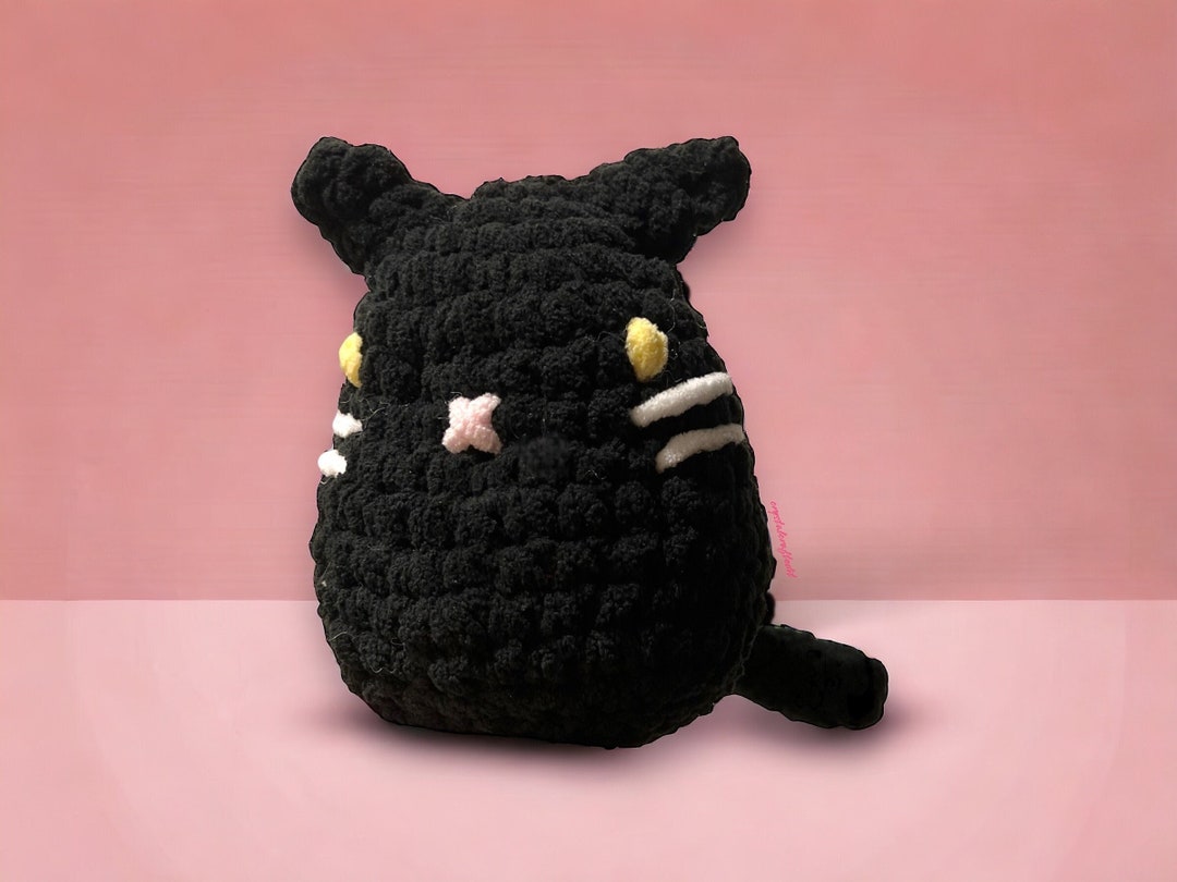 Small Cat Plush Crochet Black Cat Amigurumi Animal Personalized Custom ...
