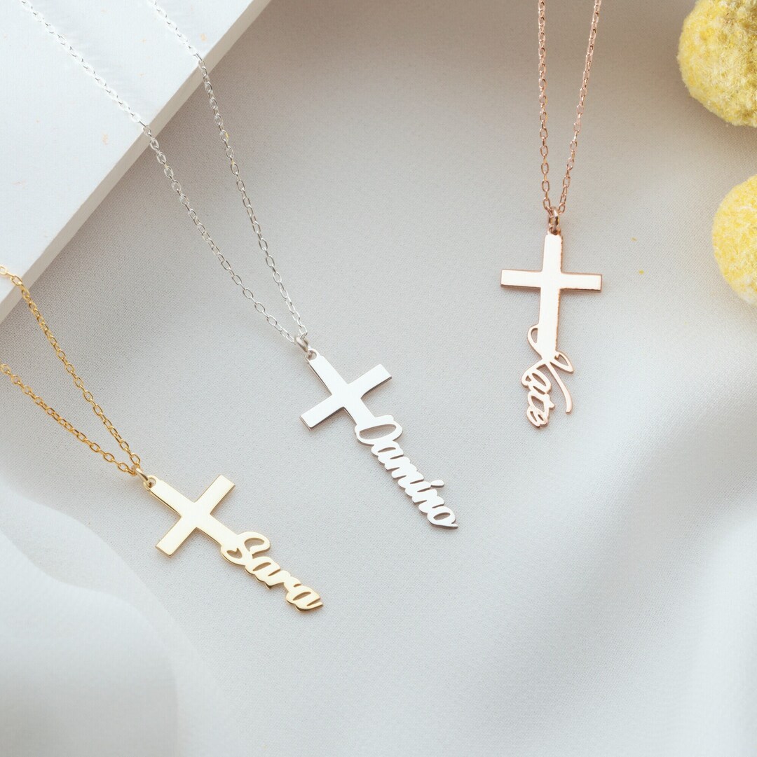 Custom Cross Necklace for Women Cross Necklaces Gold Plated Custom ...