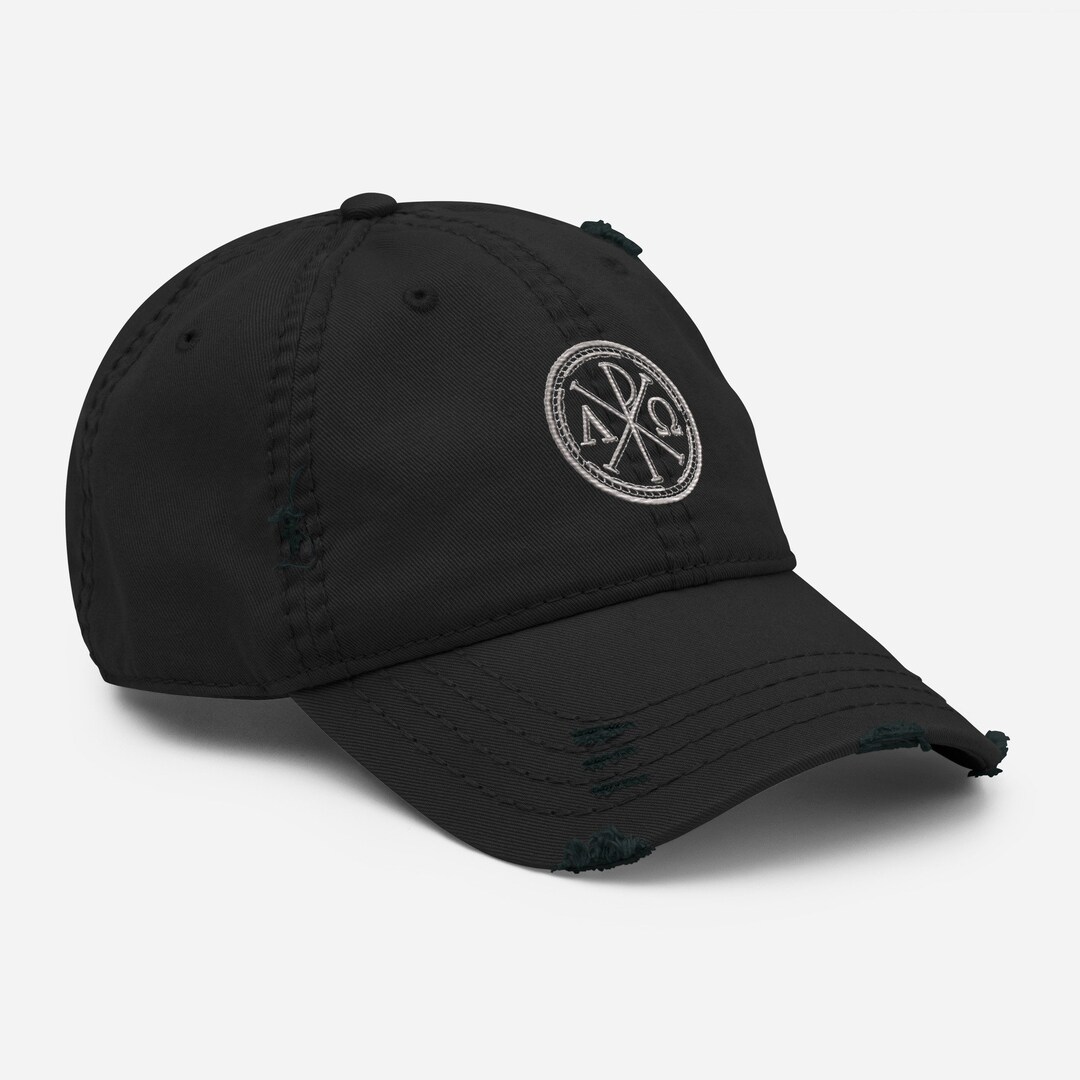 Chi Rho Alpha Omega Dad Hat | Christian Baseball Cap | Distressed ...