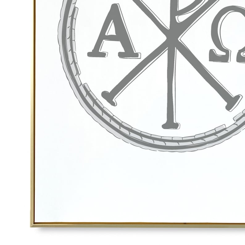 Christian Symbol Chi Rho Alpha and Omega Wall Art Poster, Christianity ...