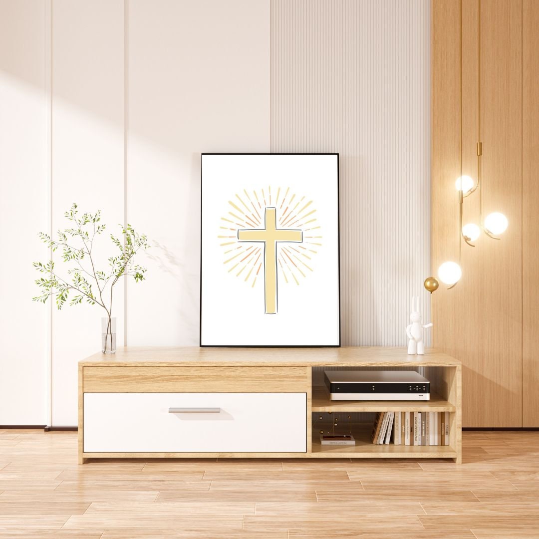 Easter Cross Wall Art, Cross Wall Art, Printable Wall Poster Art for ...