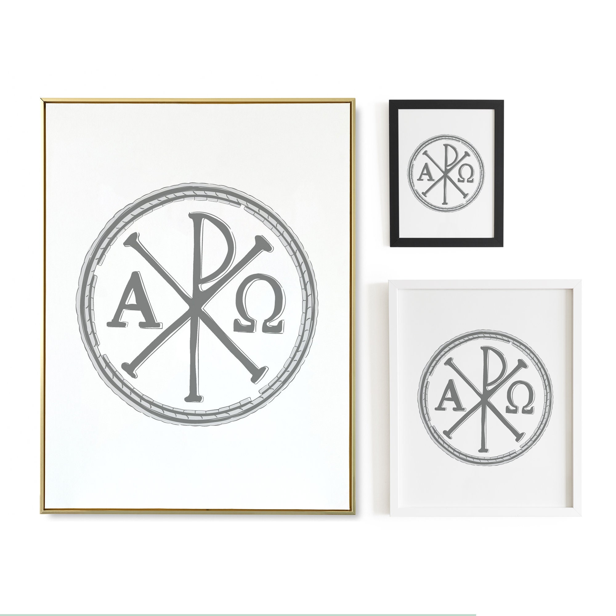 Christian Symbol Chi Rho Alpha and Omega Wall Art Poster - Etsy
