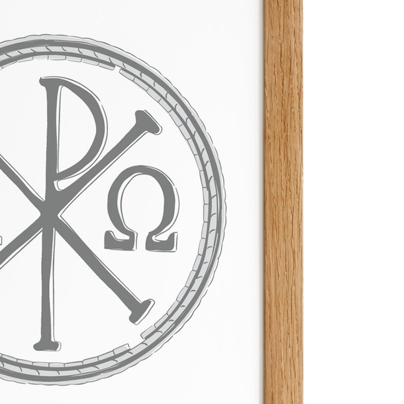Christian Symbol Chi Rho Alpha and Omega Wall Art Poster, Christianity ...