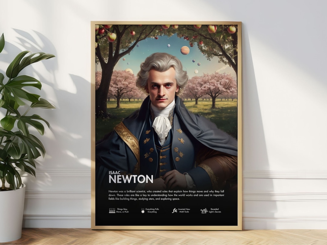 Isaac Newton Poster Science Classroom Poster Custom - Etsy
