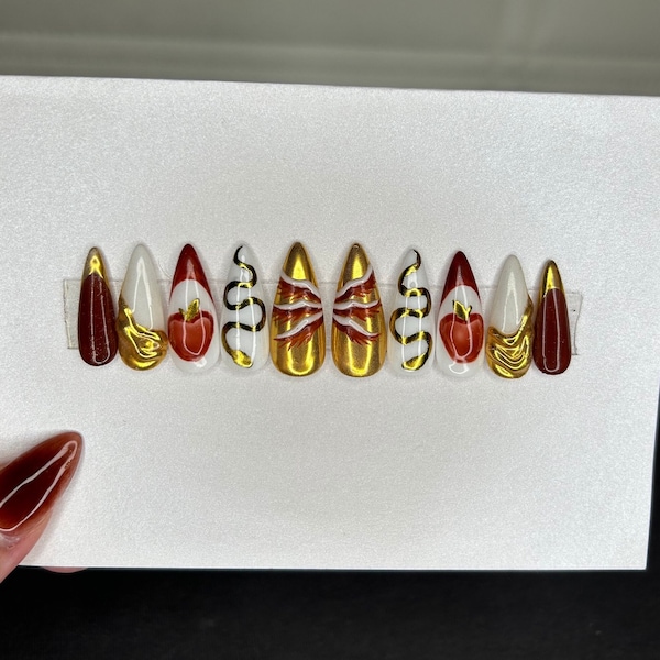 Hazbin Hotel Inspired Nails - Etsy