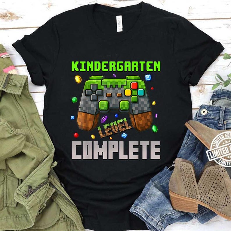 Kindergarten Level Complete Graduation Gamer Pixel T-shirt - Etsy