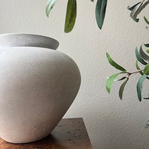 Organic Modern, Rustic Ceramic Vessel , Large White Pot Aged Coffee ...