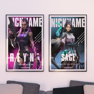 Valorant Poster, Valorant Custom, Valorant Game Poster, Reyna, Jett ...