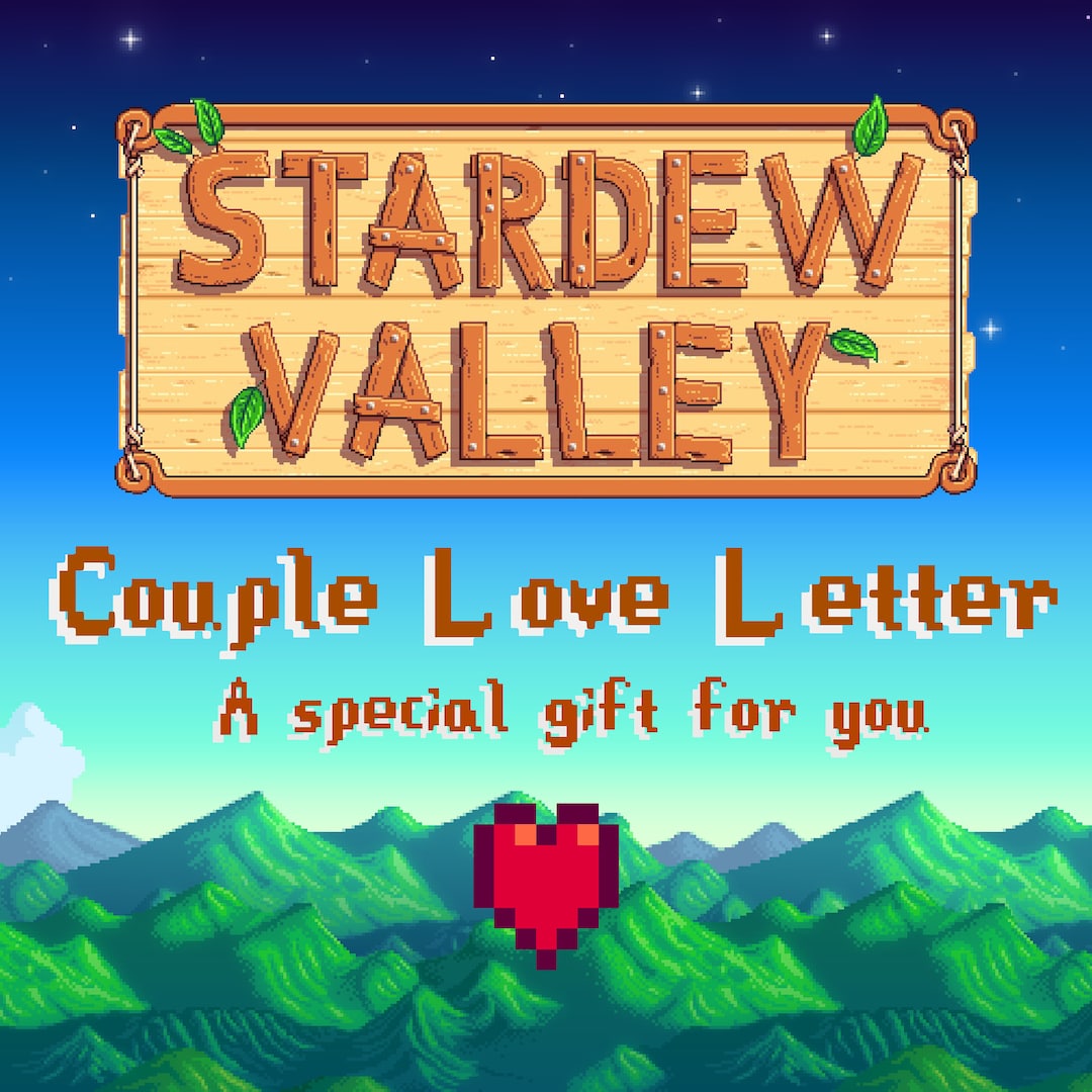 Custom Couple STARDEW VALLEY Love Letter, Personalized Couple Stardew ...