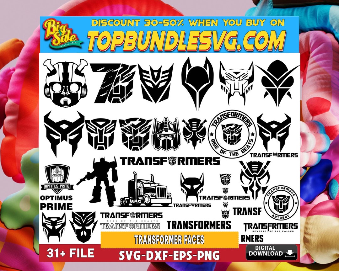 30 File Transformer Faces Svg Bundle Transformer Faces Svg - Etsy