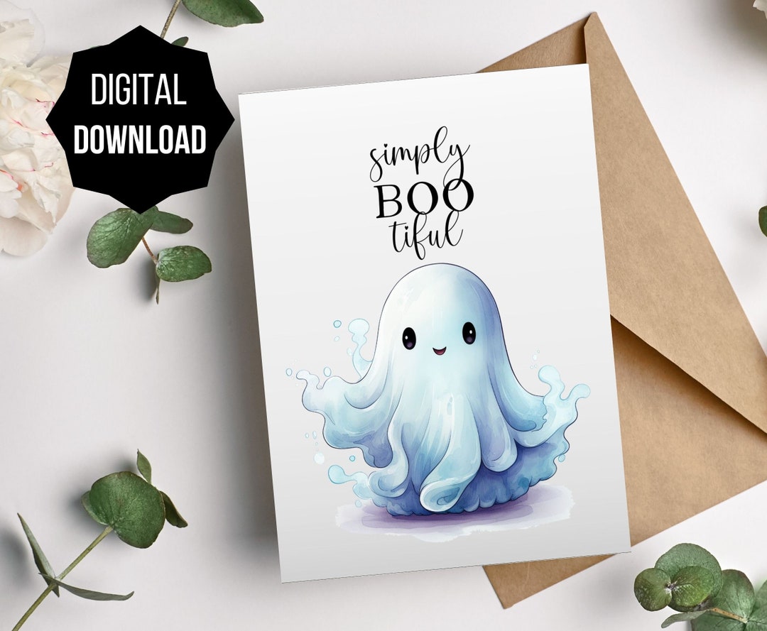 Printable Halloween Card, Instant Download 7x5 Inch Cards for Halloween ...