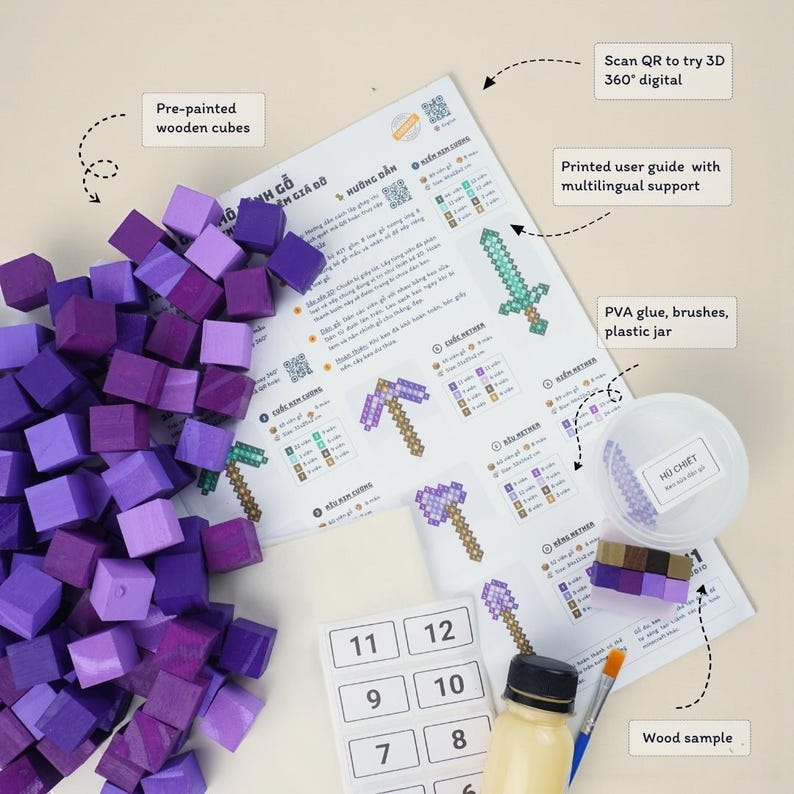 DIY Assembly Kit: Wooden Minecraft Netherite Weapons | Sword Pickaxe ...