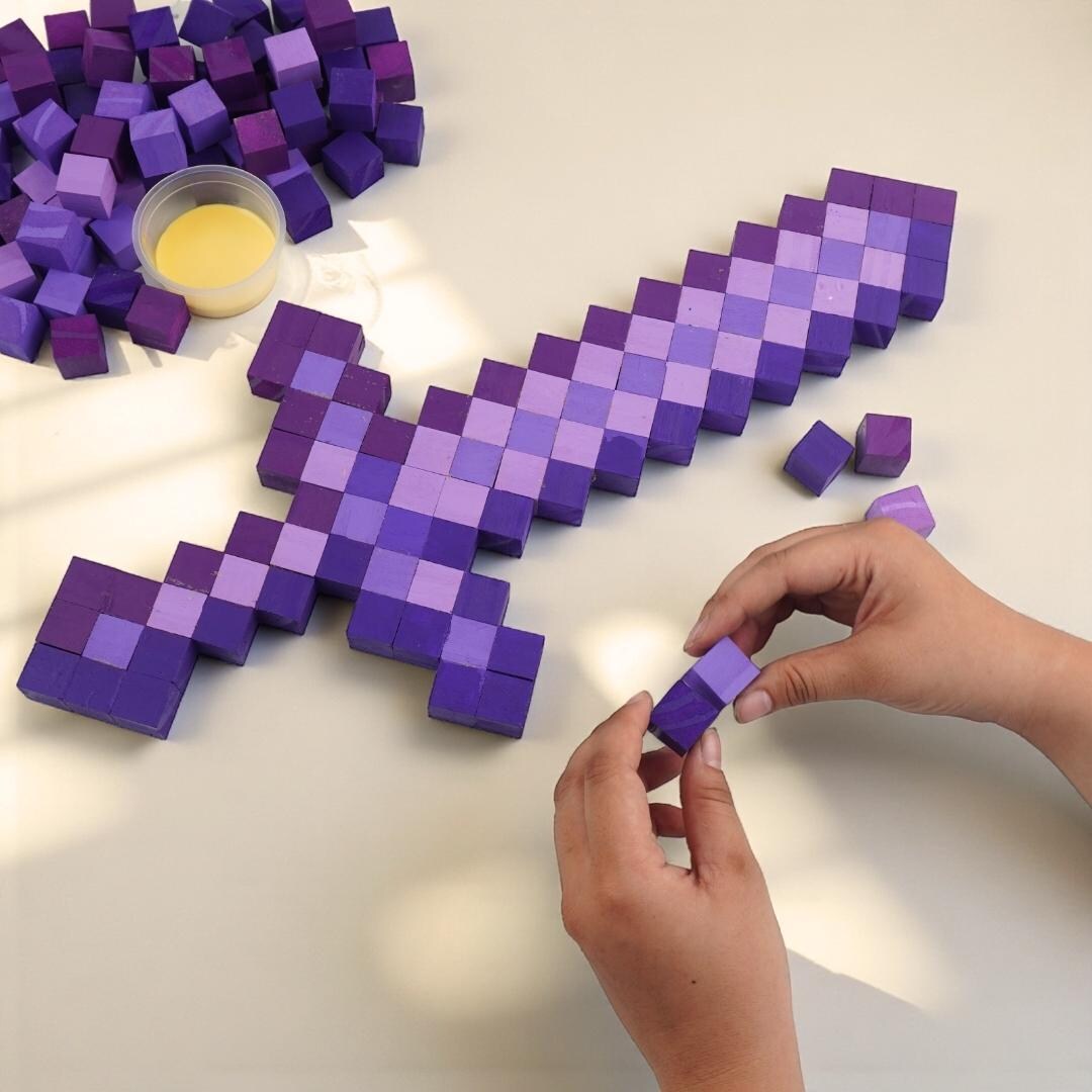 DIY Assembly Kit: Wooden Minecraft Netherite Weapons | Sword Pickaxe ...