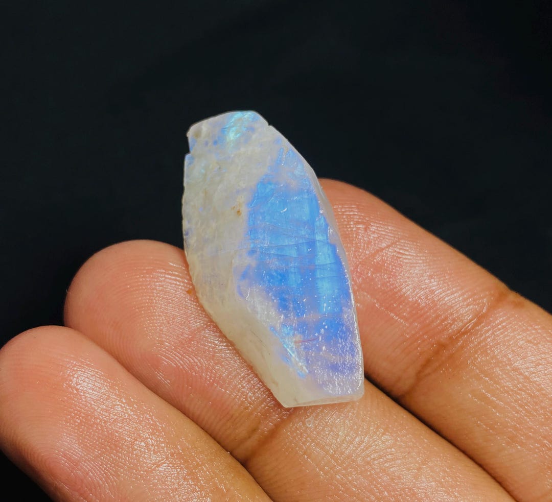 Raw Rainbow Moonstone Slab: Unpolished Designer Slice (31.75 Carat) - Etsy