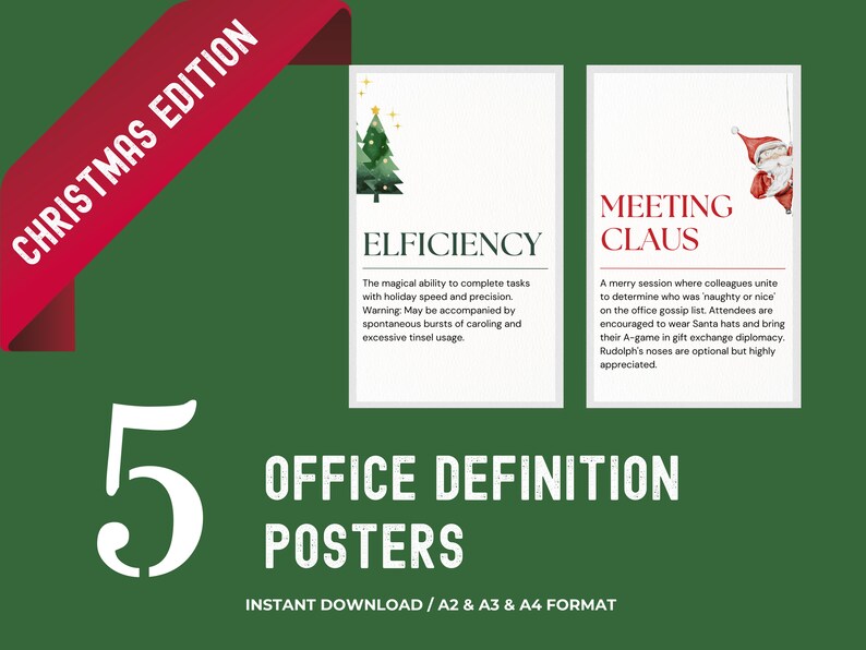 2023 Office Printable DEFINITION Poster, Christmas Edition, Office ...