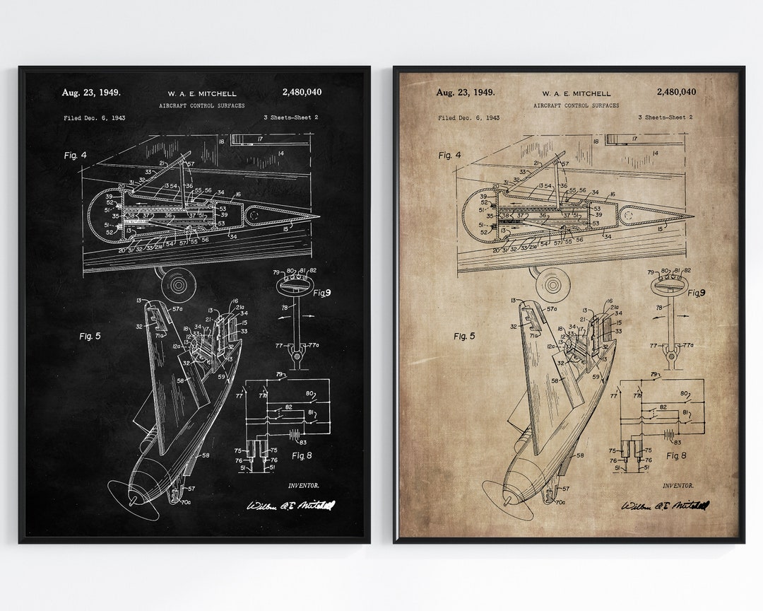 Aviation Patent Posters, Aircraft Control Surfaces, Instant Download ...