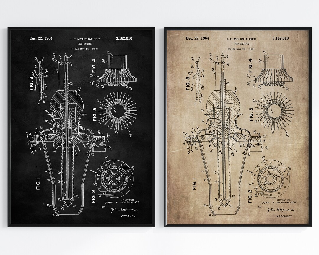 Aviation Patent Posters, Jet Engine, Instant Download Print, Retro Gift ...