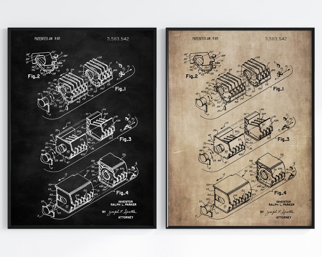 Typewriter Patent Posters, Tabular Rack, Vintage Blueprint Wall Art ...