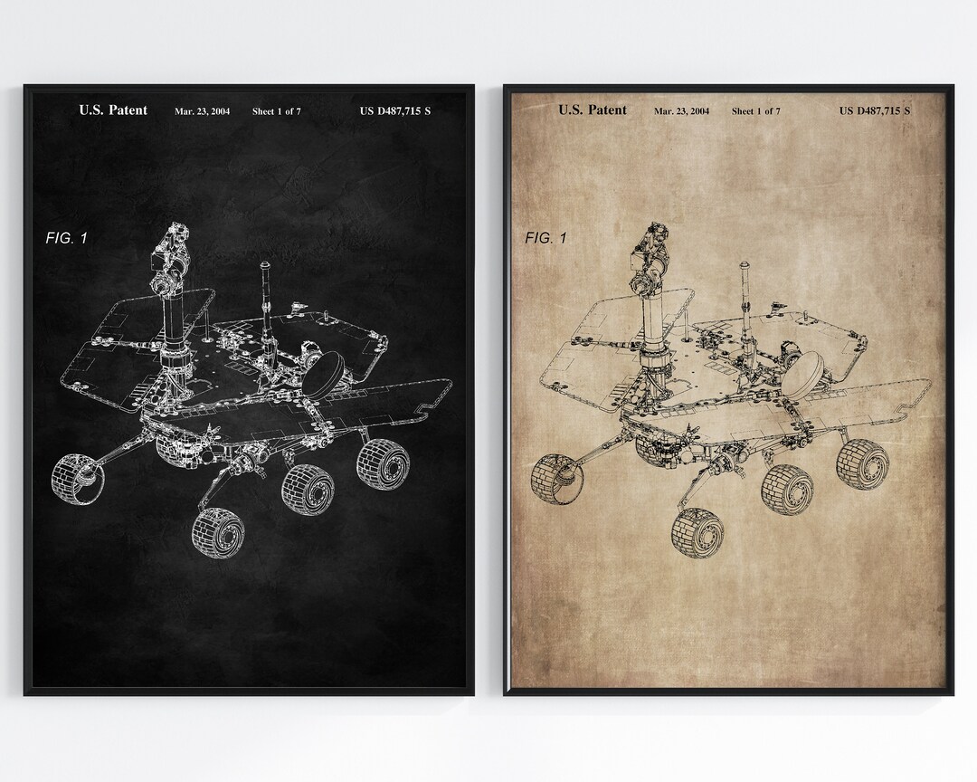 Aerospace Patent Posters, Mars Exploration Rover, Vintage Blueprint ...
