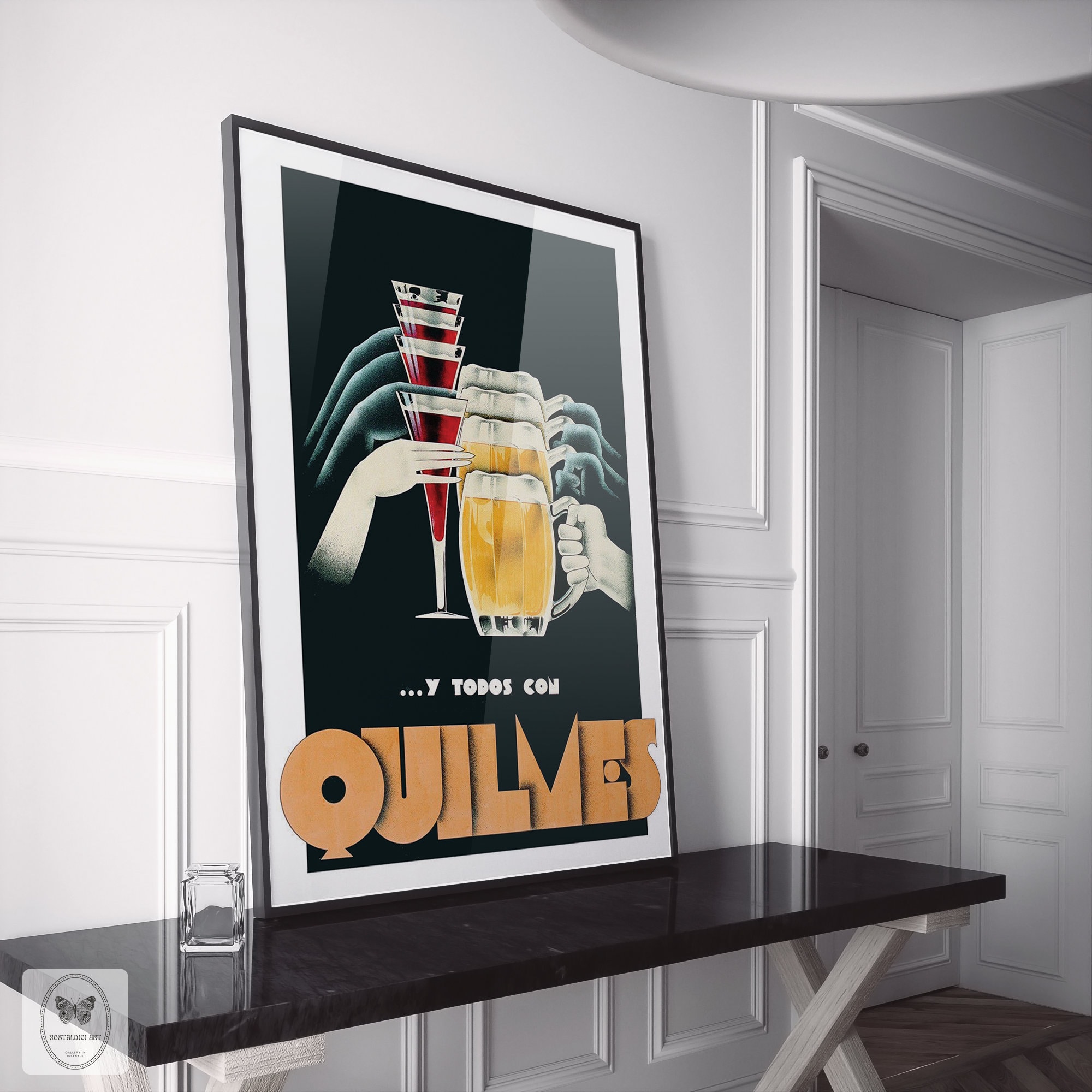 Quilmes Alcohol Poster, Vintage Poster Print, Art Nouaveau Poster ...