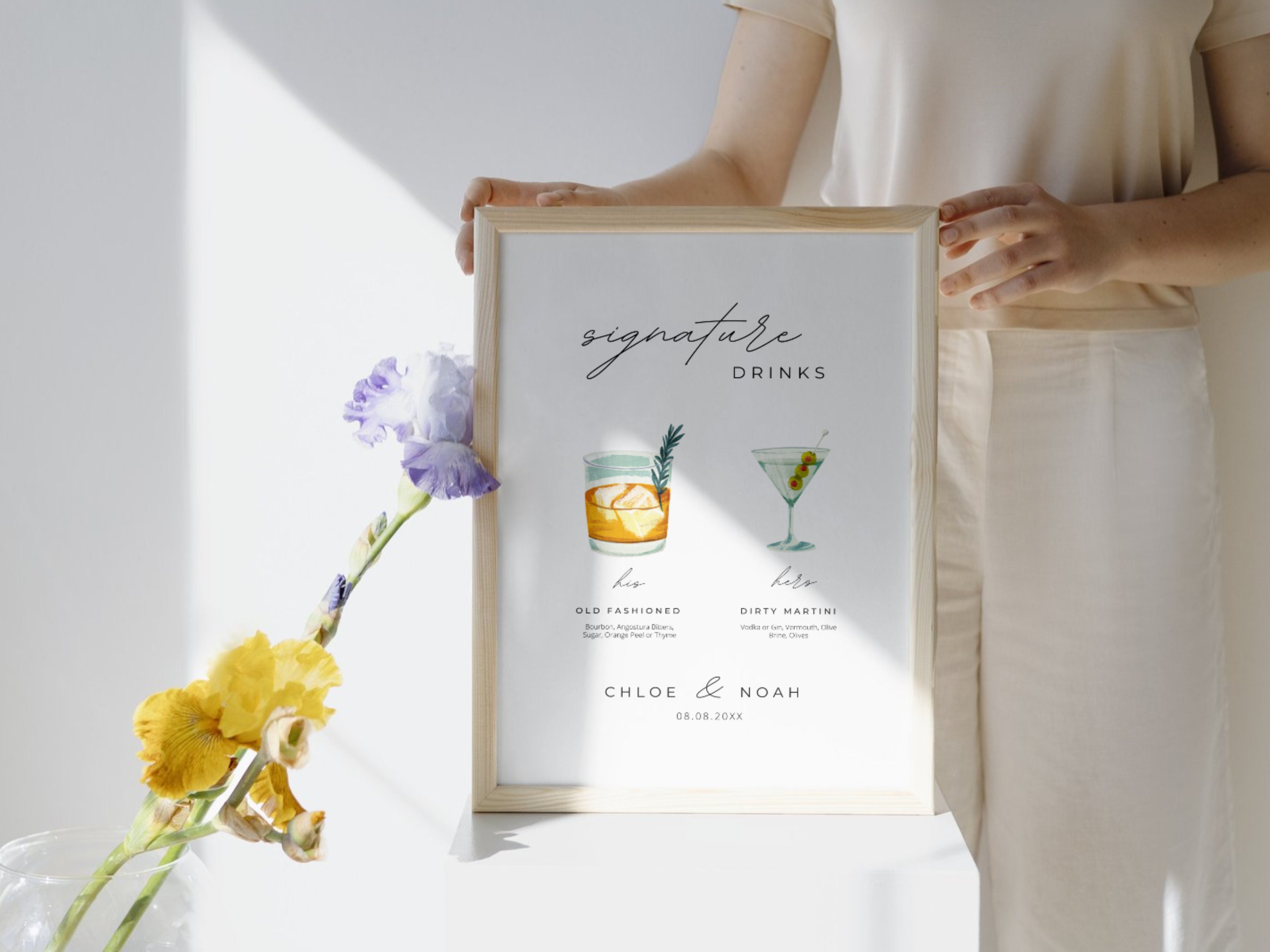 Wedding Signature Cocktails Menu: His & Hers Drinks (digital Download ...