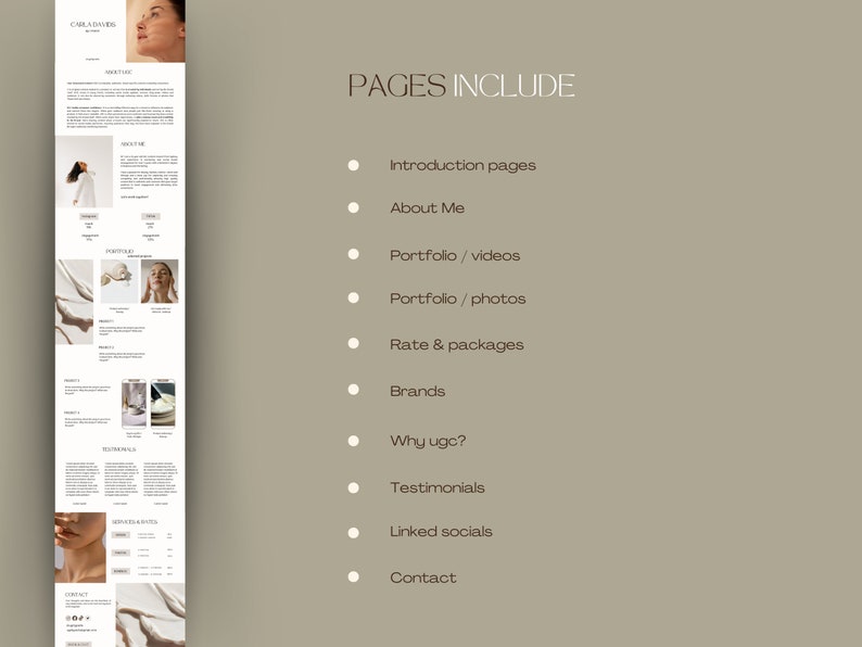 UGC Portfolio Website Template, UGC Media Kit, Content Creator - Etsy