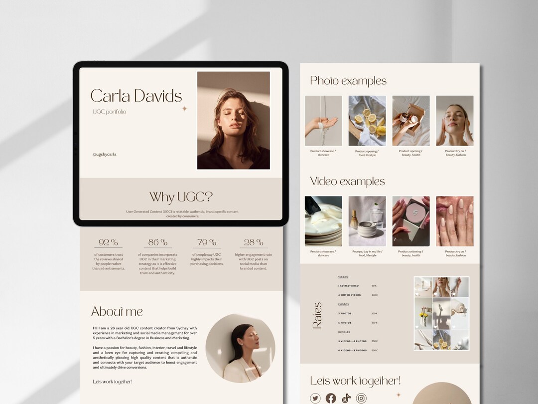 UGC Portfolio, UGC Website Template, Ugc Creator, Canva Website ...