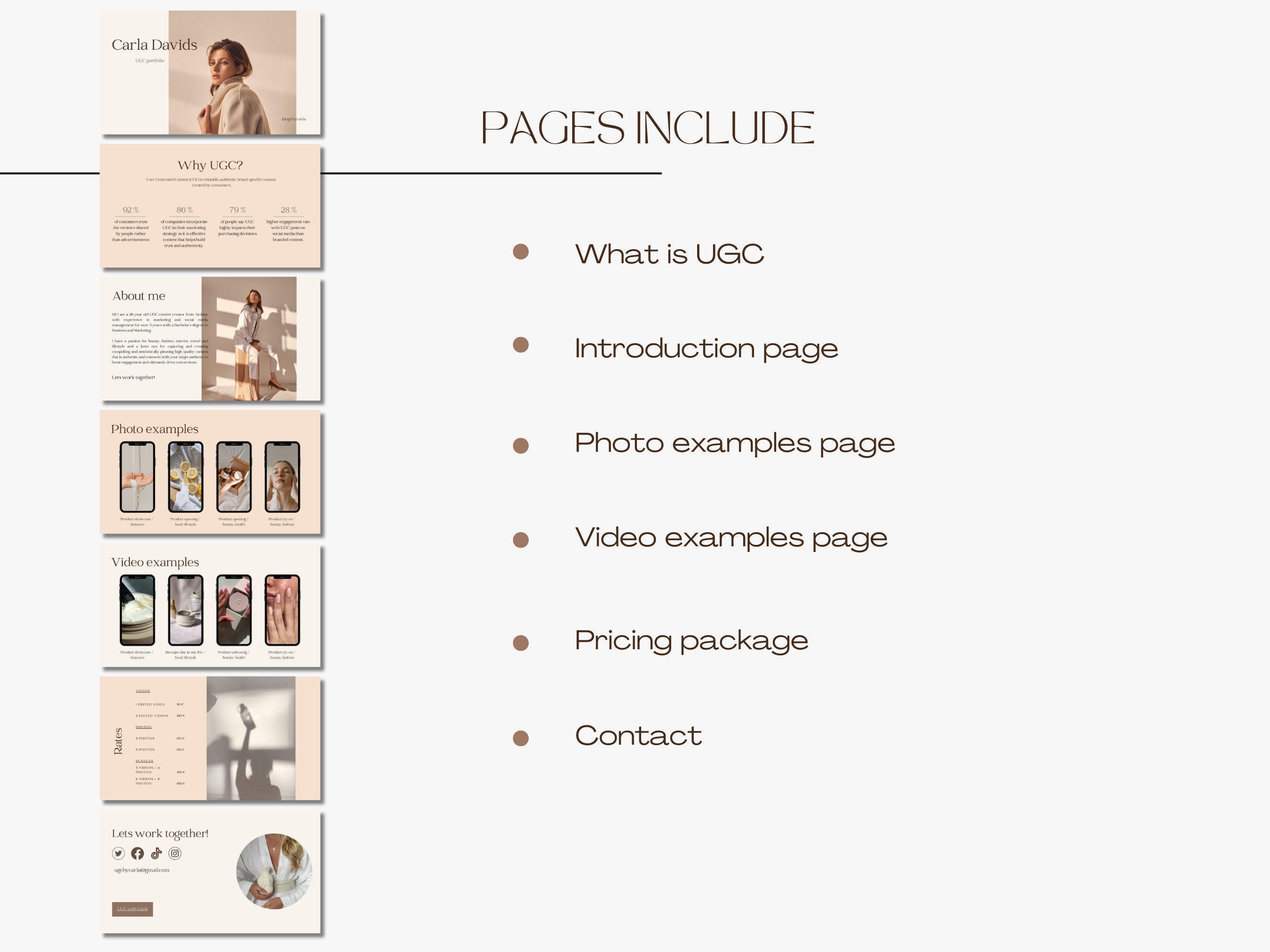 UGC Portfolio Website Template - Etsy
