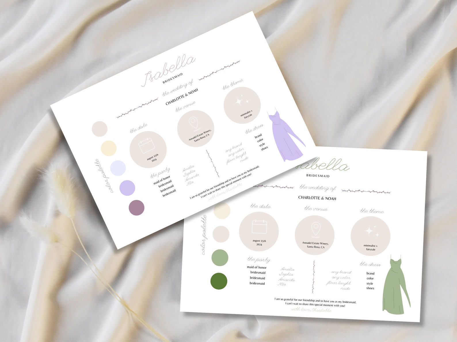 Bridesmaid Info Card Template, Wedding Shower Info Card, Bridal Party ...