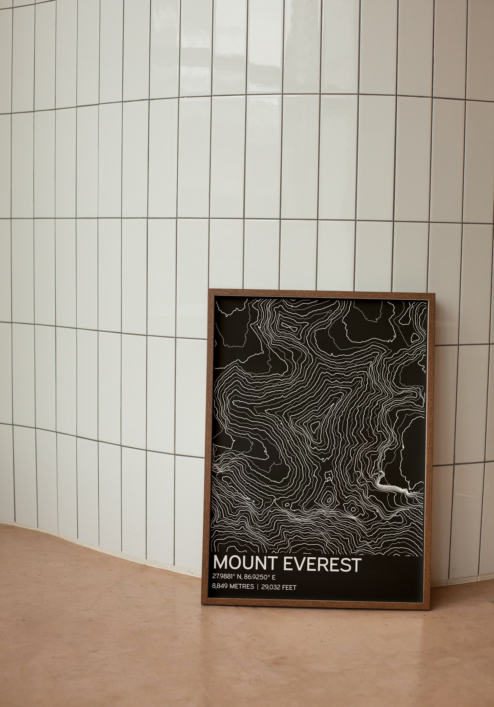 Mount Everest Digital Wall Art, Contour Map Digital Print, Topographic ...