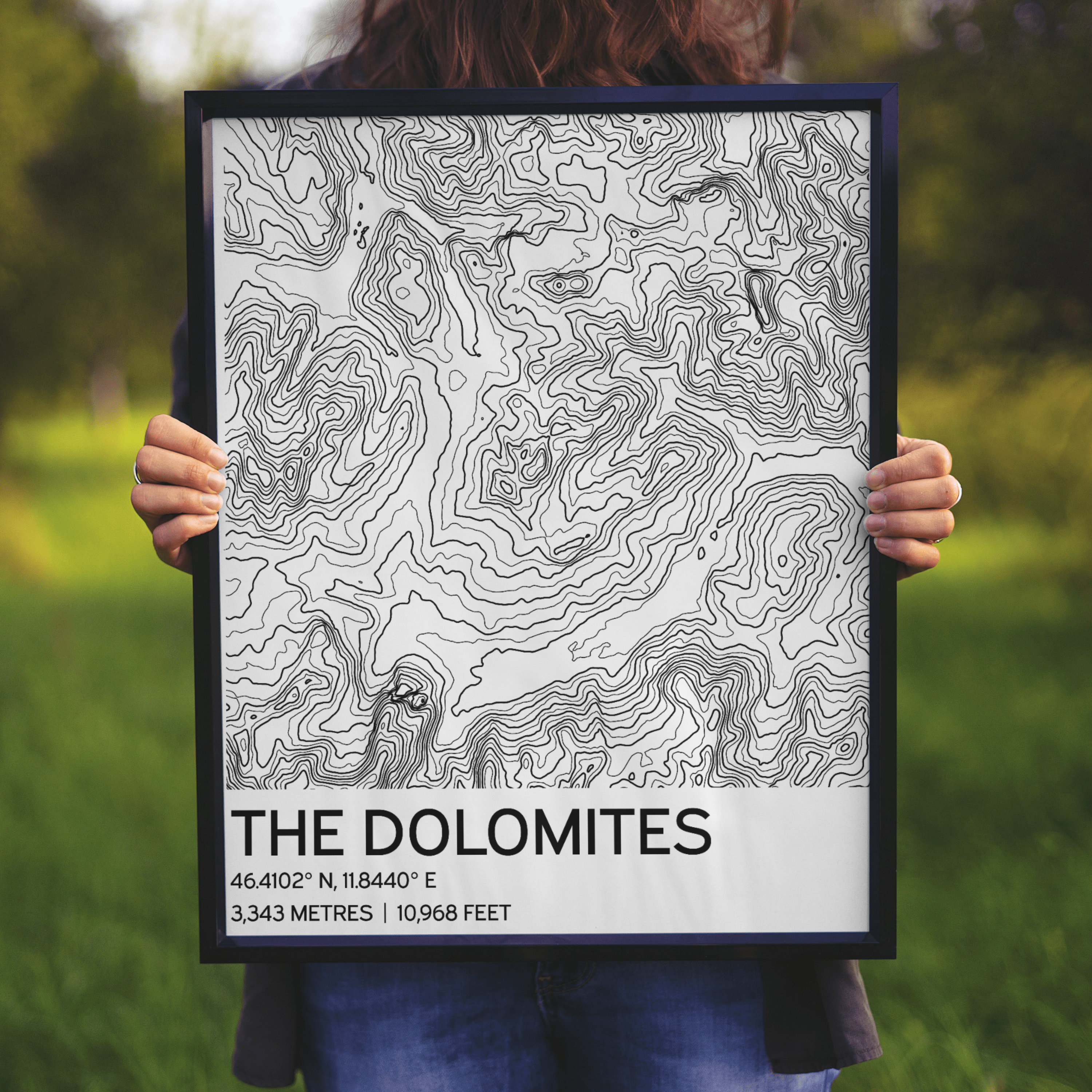 The Dolomites Map, Dolomites Print, Topographic Design, Italian Poster ...
