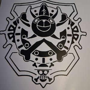 One Piece Straw Hat Pirates Jolly Rogers Emblem Vinyl Decal - Etsy