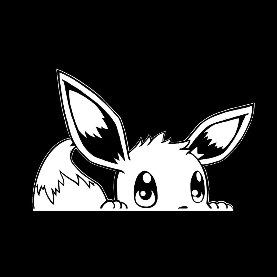 Peeking Eevee PKMN Vinyl Decal ; Laptop Decal ; Bumper Sticker - Etsy