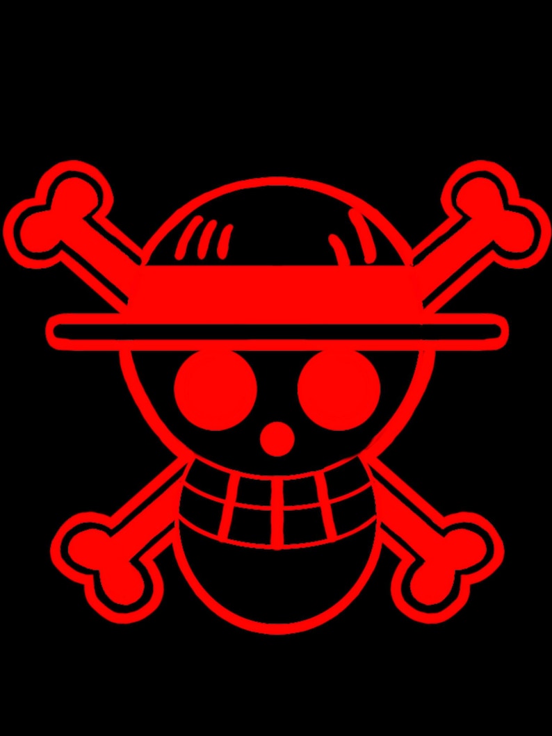 One Piece Straw Hat Jolly Rogers Vinyl Decal - Etsy