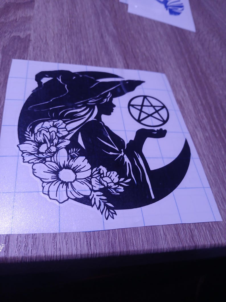 Witch and Moon Decal ; Vinyl Decal ; Bumper Sticker - Etsy