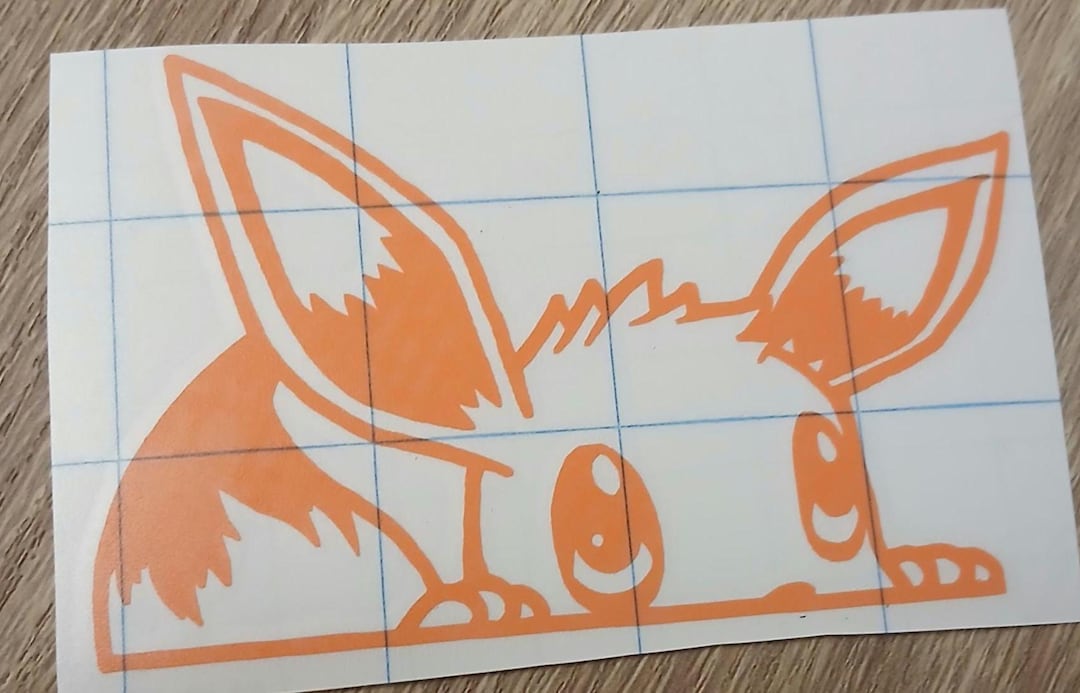 Peeking Eevee Outline PKMN Vinyl Decal ; Laptop Decal ; Bumper Sticker ...
