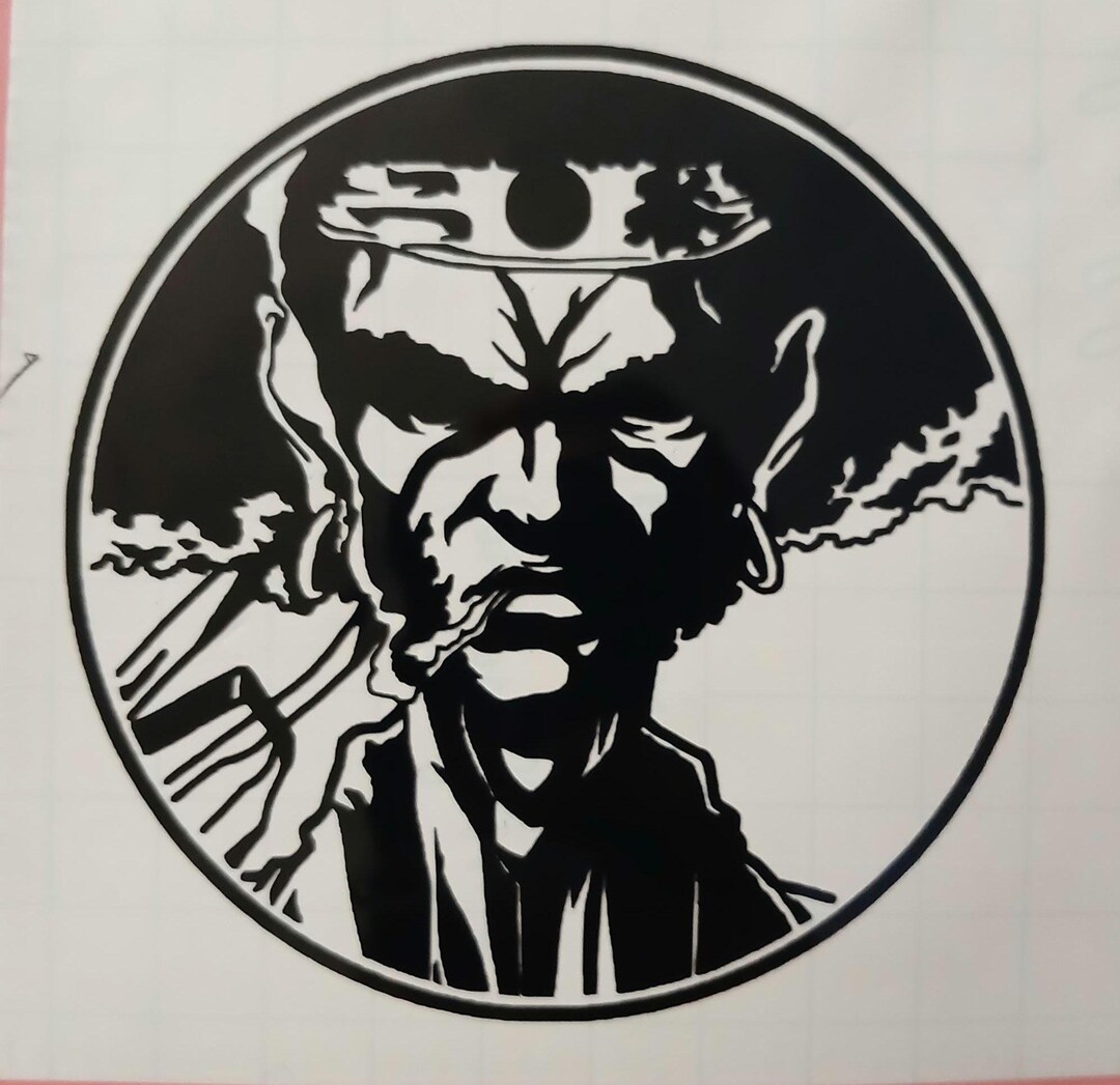 Afro Samurai Face Vinyl Decal ; Bumper Sticker ; Window Decal - Etsy