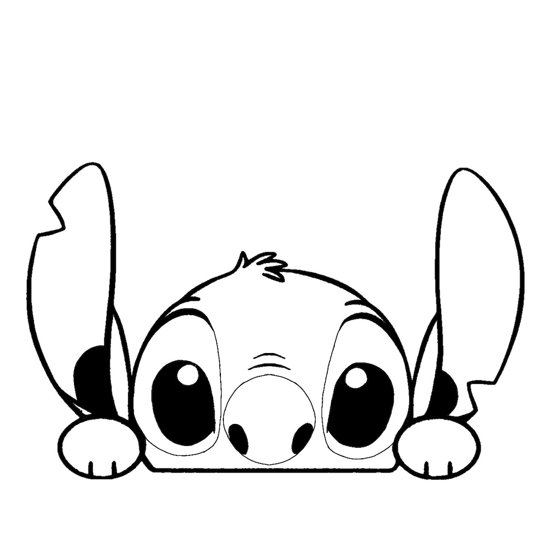 Stitch Peeking Vinyl Decal - Etsy