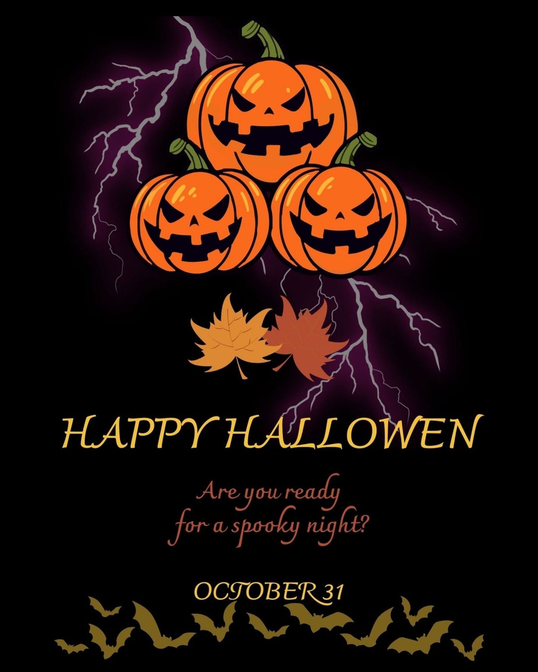 Happy Halloween Card Printable Halloween Cardhalloween - Etsy