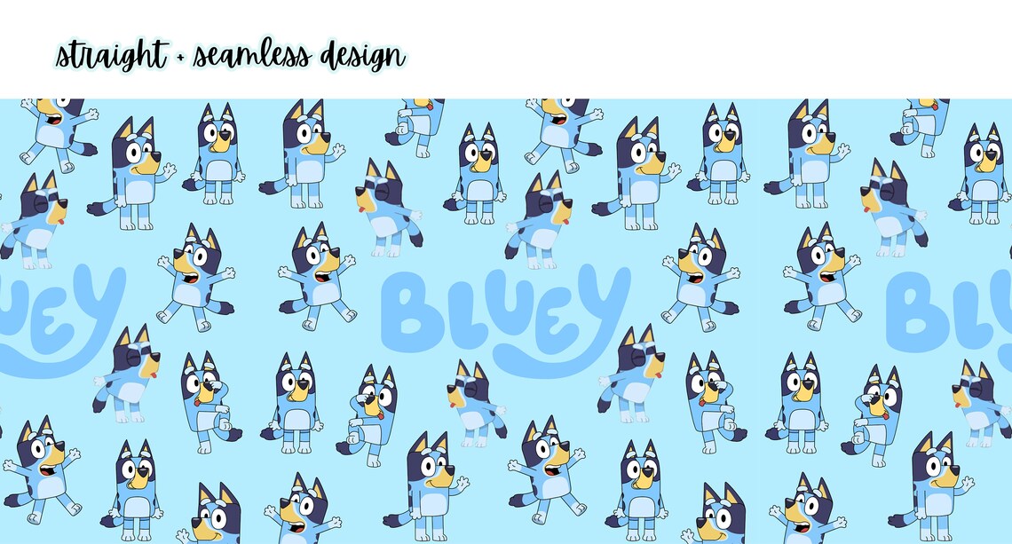 Bluey Kids Cartoon Character 20 Oz Skinny Straight Tumbler Wrap ...