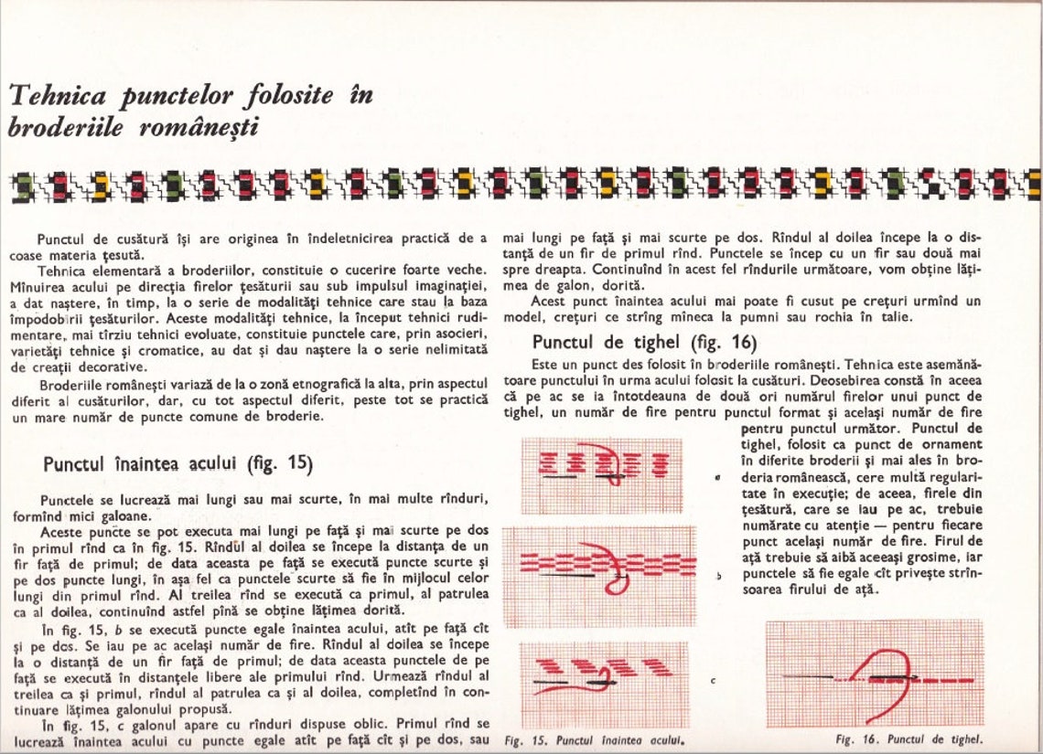 Vintage Romanian Cross Stitch Pattern Book Scheme Embroidery Stitches ...